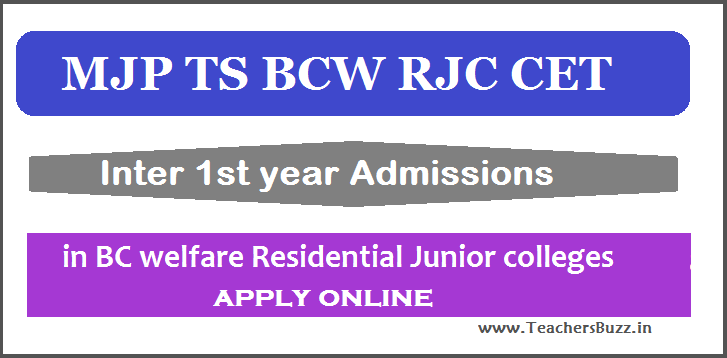 MJPTBCWREIS BC welfare RJC CET 2024 Inter applications for BC welfare ...