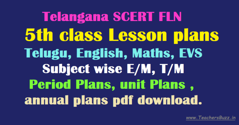 FLN 5th class Lesson plans 2023 Telugu, English, Maths, EVS subject ...
