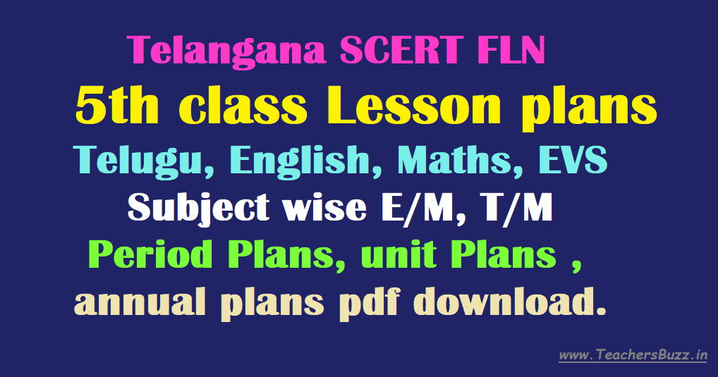FLN 5th Class Lesson Plans 2023 Telugu English Maths EVS Subject
